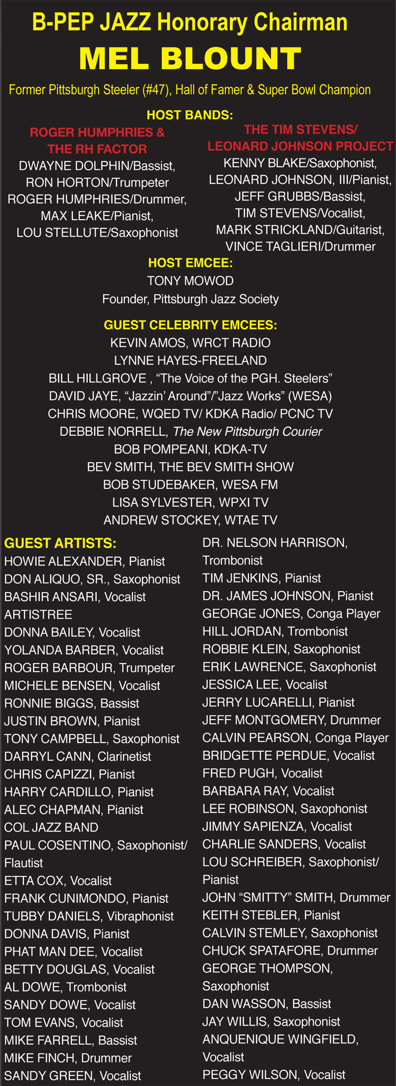 B-PEP IN ASSOCIATION WITH THE PITTSBURGH JAZZ SOCIETY PRESENTS B-PEP ...