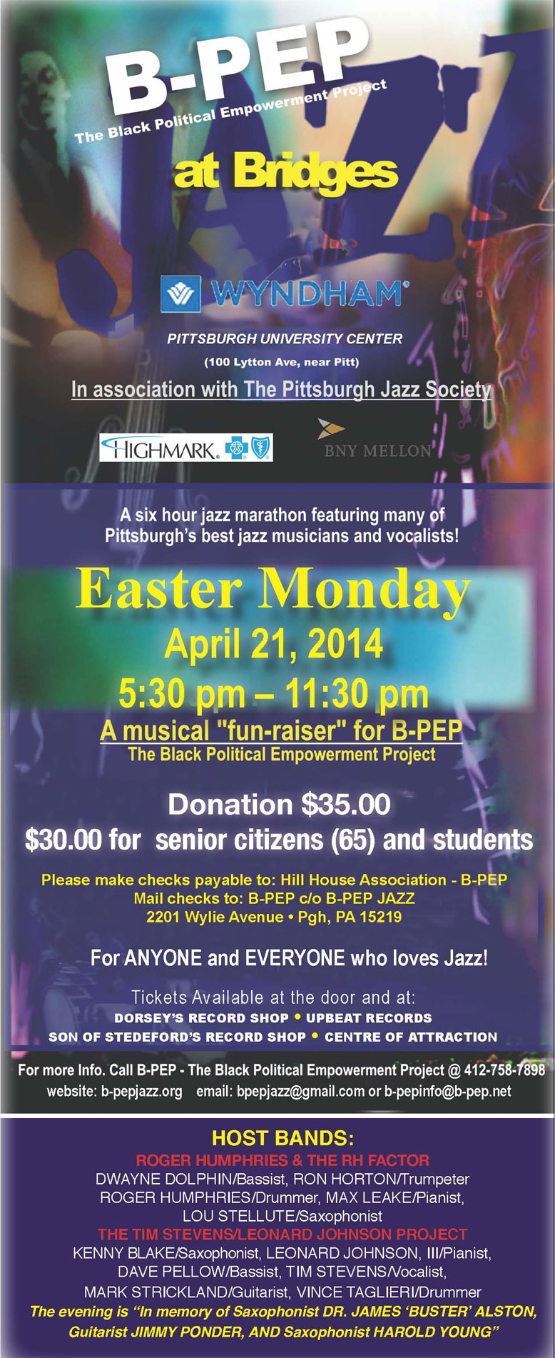 B-PEP IN ASSOCIATION WITH THE PITTSBURGH JAZZ SOCIETY PRESENTS B-PEP ...