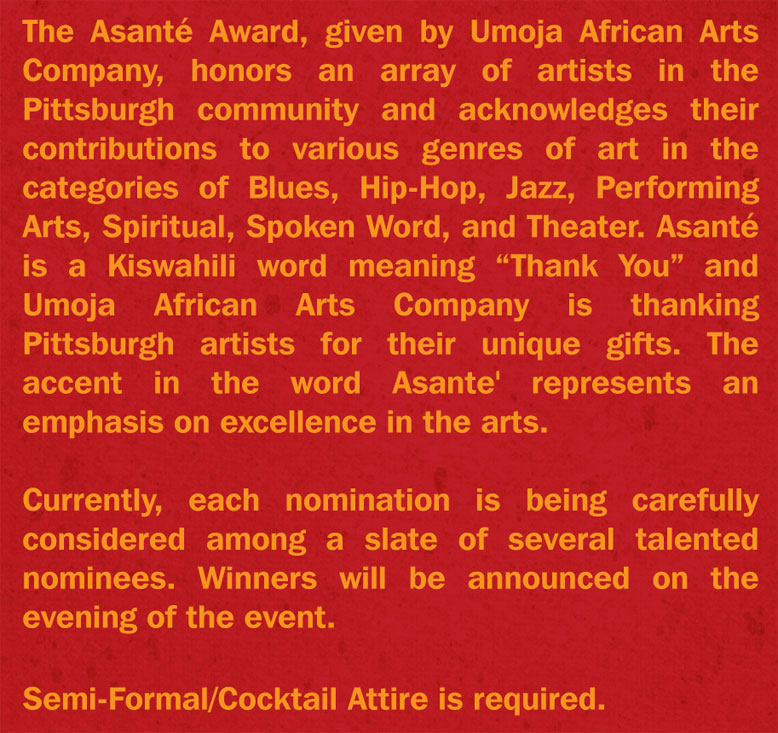 1ST ANNUAL ASANTE' AWARDS HONORING THE ARTS, FRIDAY, JUNE 28, 2013 FROM ...
